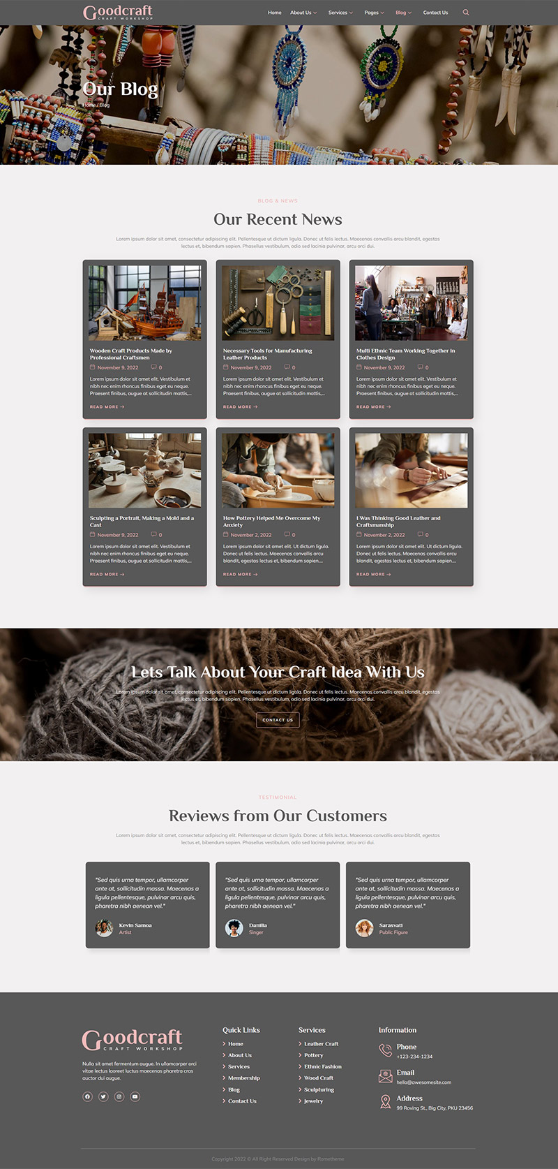 Goodcraft - Craft Workshop Elementor Template Kit by Rometheme | ThemeForest